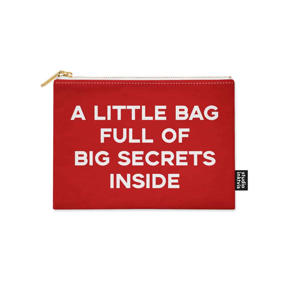 Etui A little bag full of big secrets inside rood – Studio Inktvis