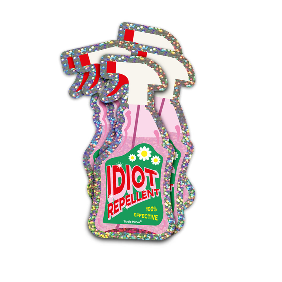 Glitter sticker Idiot Repellent spray – Studio Inktvis