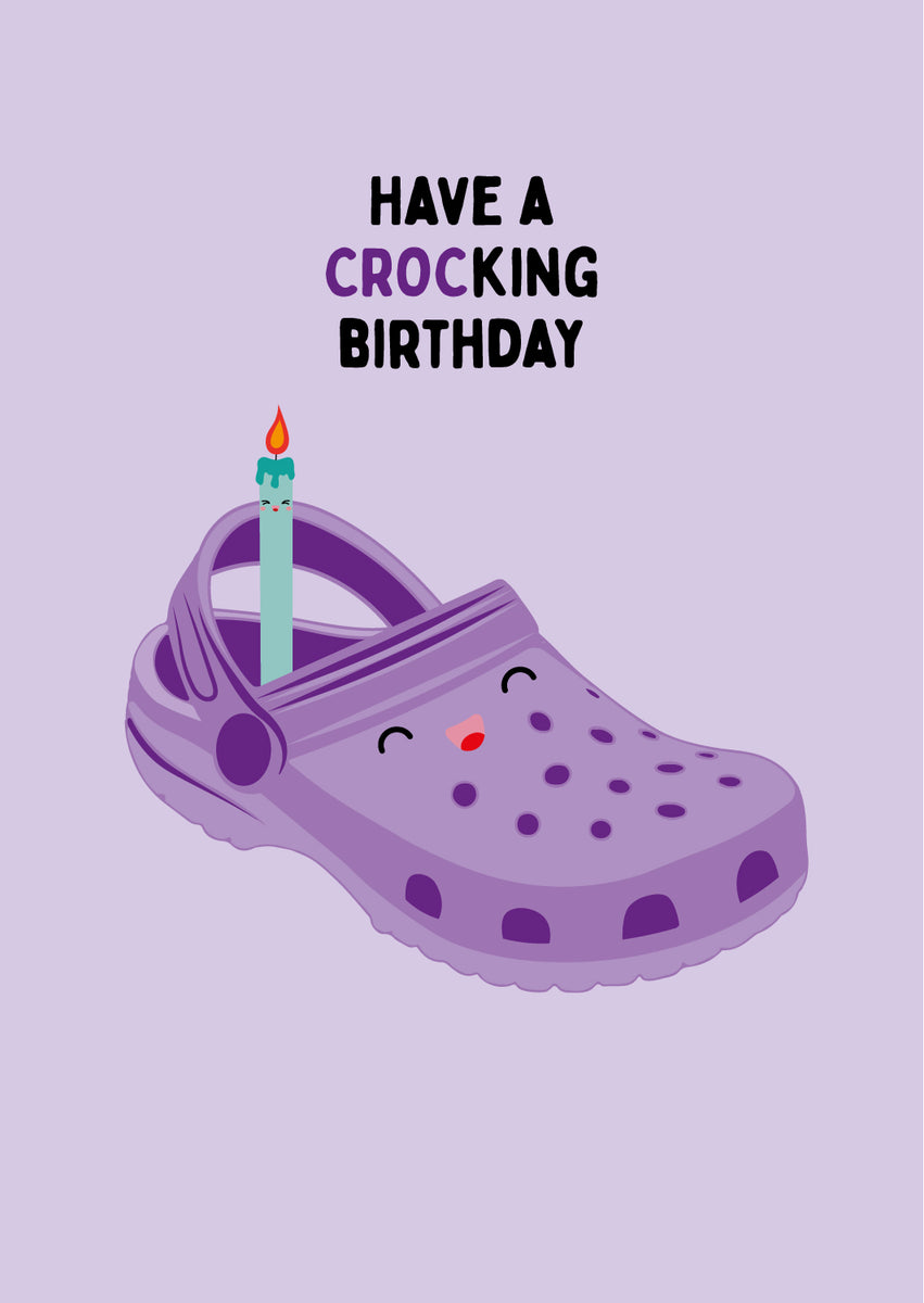 Funny birthday card – "Have a CROCking Birthday" – Studio Inktvis
