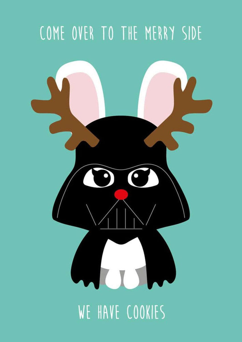 Kerstkaart star wars darth bunny – Studio Inktvis
