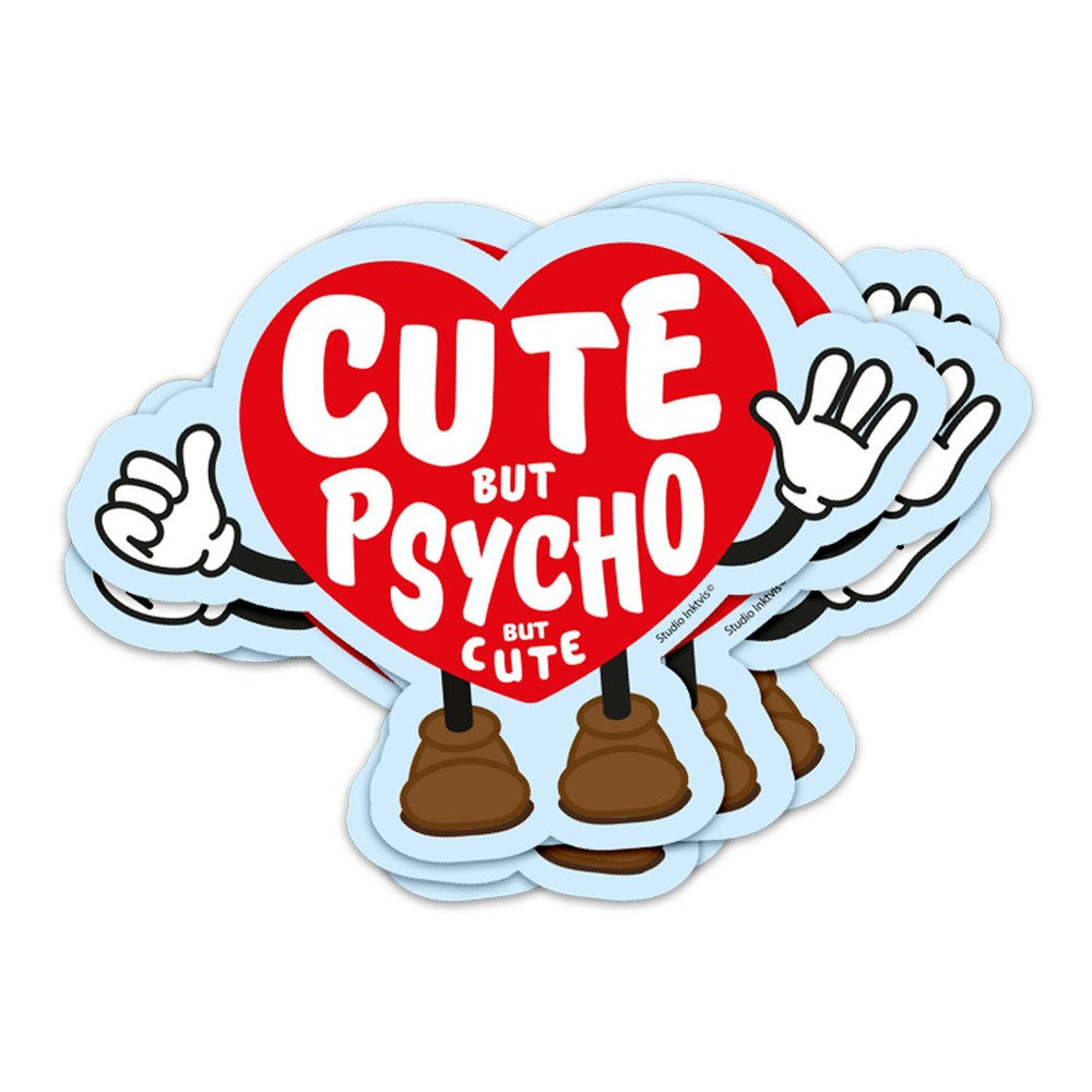 Sticker Cute but psycho but cute Heart – Studio Inktvis