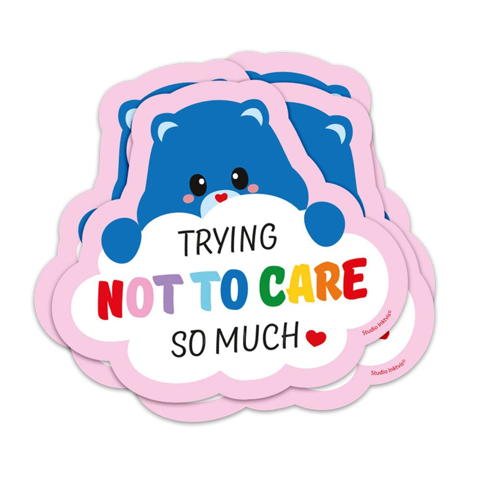 Sticker Trying not to care so much Bear – Studio Inktvis